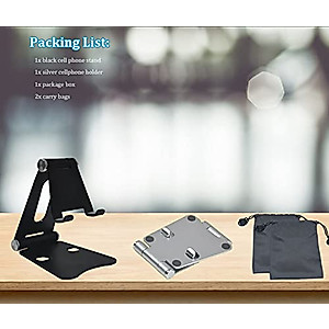 PJYU Foldable Cell Phone Stand, Adjustable Phone Stand Aluminum Alloy Mobile Phone Holder Compatible with All Phones, Tablets and E-Reader Under 11"
