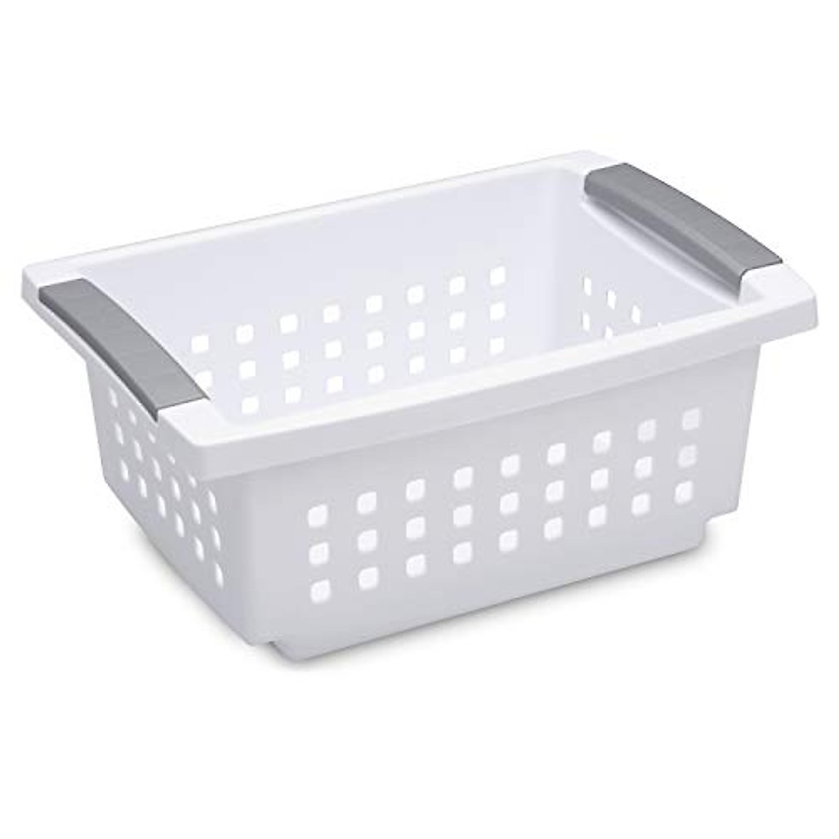 Sterilite Small Stacking Baskets, Bins, Crates, White