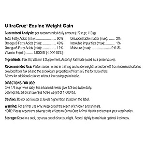 UltraCruz Equine Weight Gain Supplement for Horses, 1 Gallon, Liquid (32 Day Supply)