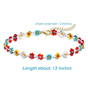 BVGA Beaded Choker Necklaces For Women Colorful Flower Shaped Beads Chocker Boho Necklaces Beach Necklace For Women Jewelry Gifts
