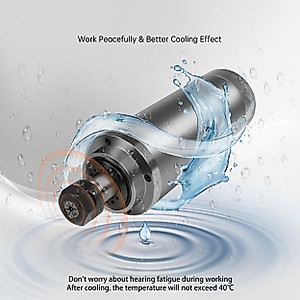 RATTMMOTOR 2.2KW Spindle Motor 110V, CNC Water Cooled Spindle Motor 80mm, 24000RPM High Speed Spindle Motor ER20 Collet 15A 400HZ for CNC Router Machine, CNC Engraver Milling Machine