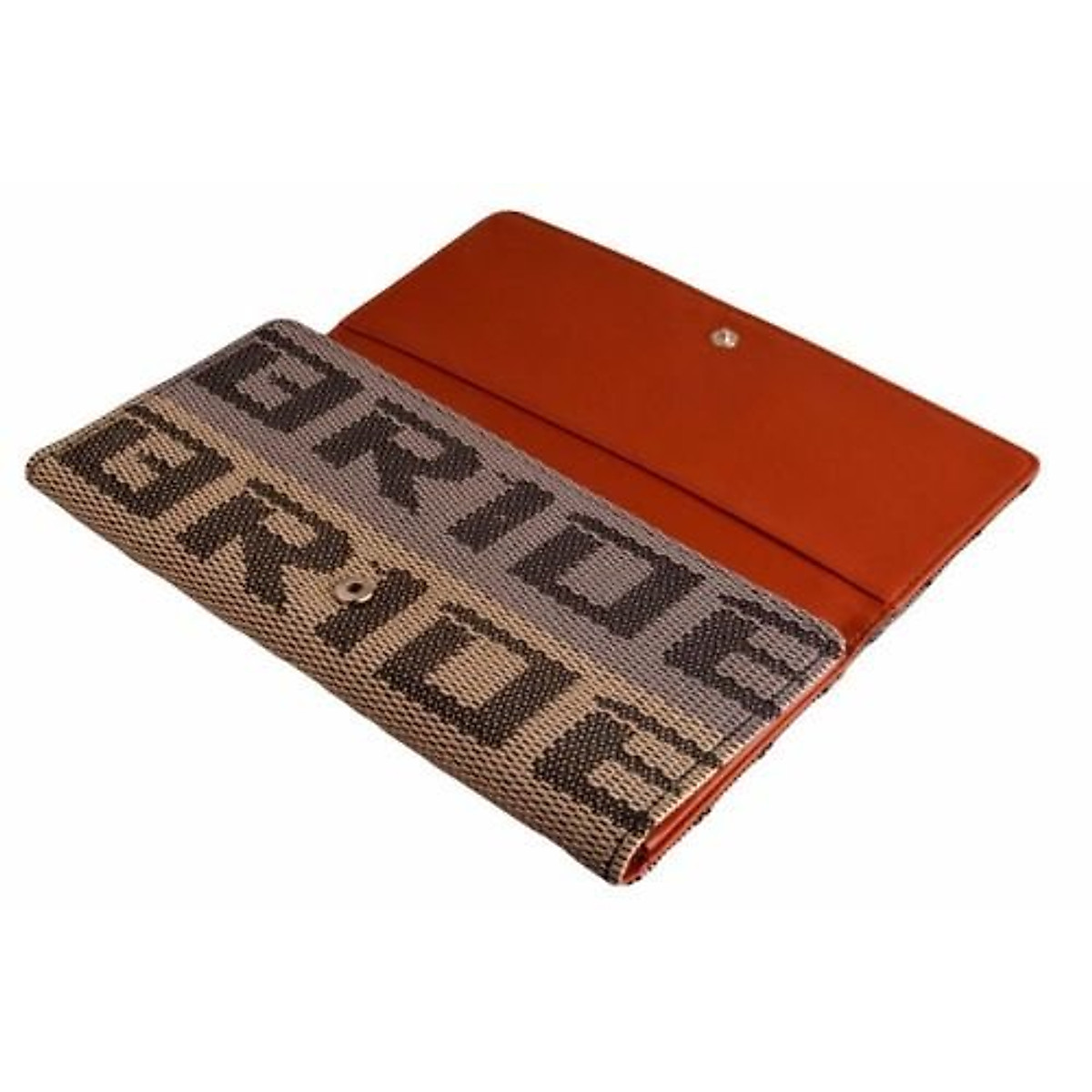 JDM WOMENS BRIDE RACING FABRIC TRIFOLD BROWN WALLET LEATHER GRADATION FEMALE+Key