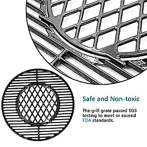 Hongso 8835 21.5 Inch Non-Stick Polished Porcelain Coated Grill Grates for Weber Original Kettle Premium 22 Inch Charcoal Grill, 22" Weber Performer Premium, Deluxe Charcoal Grill, 22'' Smokers