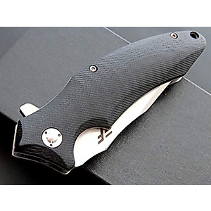 Eafengrow EF339 Folding Knife D2 Blade and G10 Handle with Clip Folding Camping Knives Outdoor Pocket Knives (black)