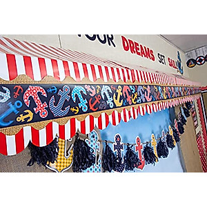 Teacher Created Resources Red and White Stripes Awning (77165) 24x12.5 in