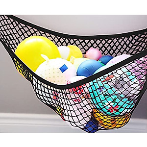 MiniOwls Toy Storage Hammock - Organizational Stuffed Animal Net for Play Room or Bedroom. Fits 30-40 Plushies. Comes in a Gift Box. (Black, X-Large)