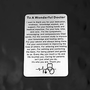 UJIMS Doctor Appreciation Gift To A Wonderful Doctor Wallet Insert Doctor Retirement Gift Thank You Gift Medical Doctor Jewelry (Wonderful Doctor Wallet)
