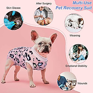 Kuoser Dog Recovery Suit, Soft Dog Surgery Recovery Suit for Female Male Dogs, Anti Licking Dog Onesie After Sapy Neuter, Pet Body Suits Doggie Surgical Shirt E-Collar & Cone Alternative, Pink 2XL