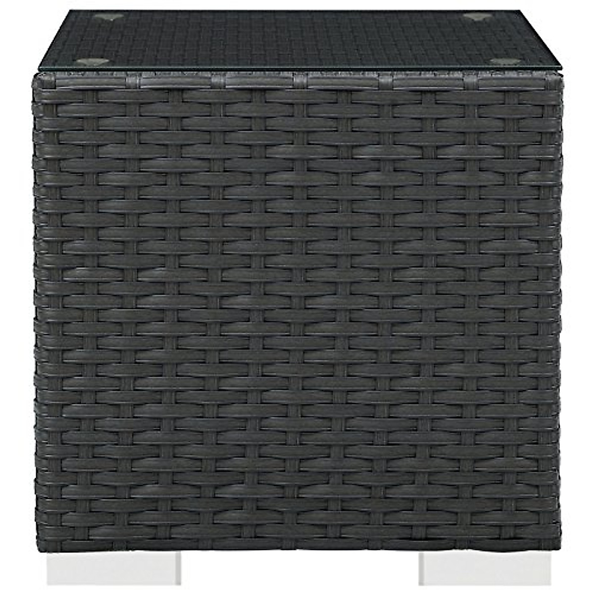 Modway Sojourn Wicker Rattan Outdoor Patio Side End Table in Chocolate