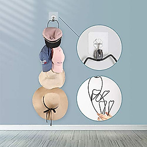 Artliving 5 Pack Door & Wall Mounted Hat Rack Cap Rack Baseball Cap Towel Rack Holder Organizer for Baseball, Caps,Scarfs,Handbag,Towels Closet (Door Hooks and Sticky Hooks Includes)