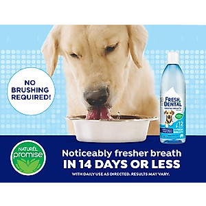 Naturel Promise Fresh Dental Water Additive - Dental Health Solution for Dogs - Easy to Use - Helps Clean Teeth - Freshens Breath Up to 12 Hours - No Brushing Required - 18 Fl Oz, 1 Pack