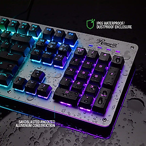 Rosewill NEON K52 Wired Waterproof Gaming Keyboard, 8 RGB Backlight Effects, 104 Keys 19 Keys Anti-Ghosting 12 Multimedia Hotkeys Aluminum Base
