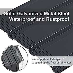 HOGYME Storage Shed 6' x 3.6' Outdoor Storage Metal Shed Garden Sheds with Double Sliding Door, Steel Tool Sheds for Lawnmower, Generator, Bike, Trash Can Gray