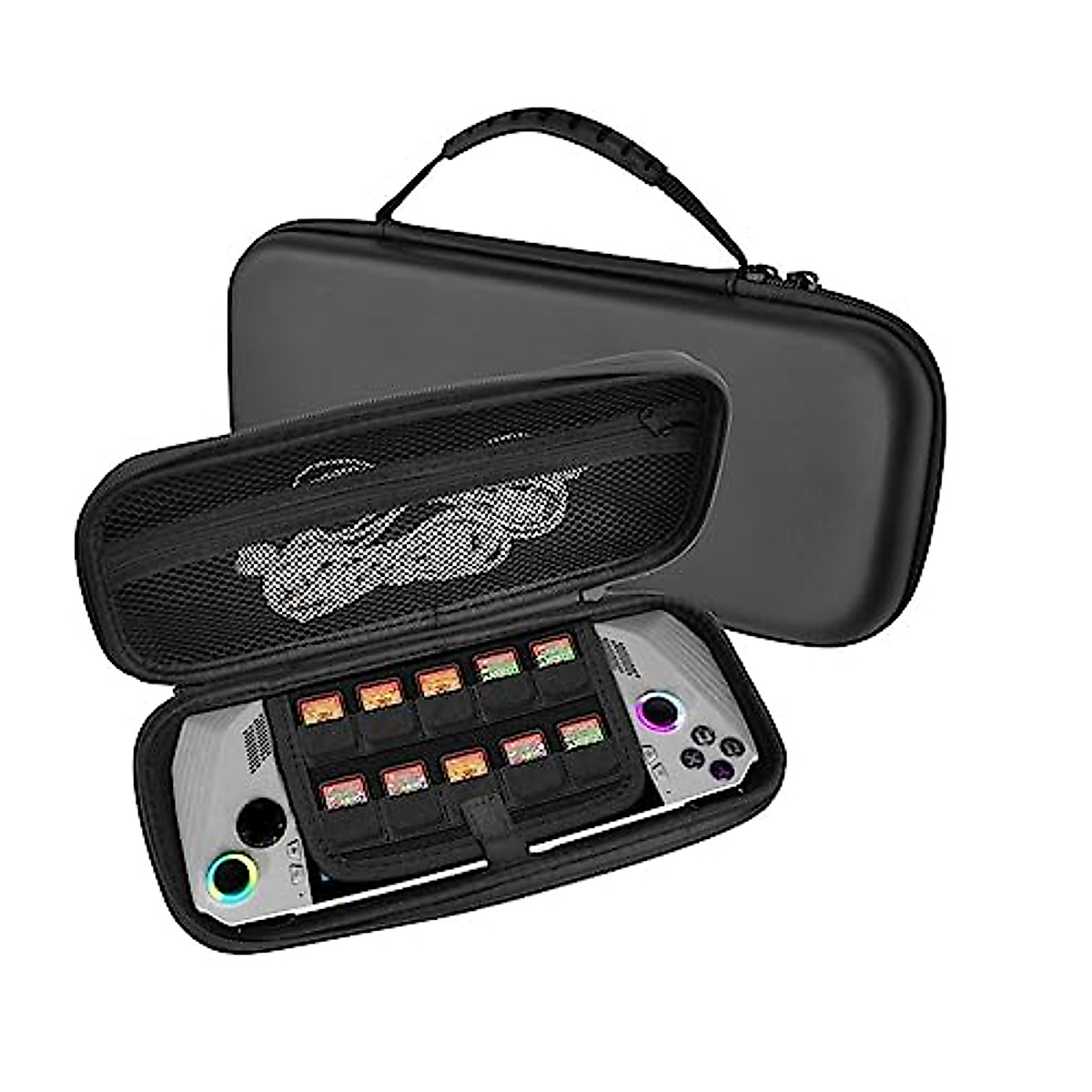 Carrying Case for ROG Ally Game Console EVA Hard Storage Bag, Protective Handbag with 10 Game Card Pockets