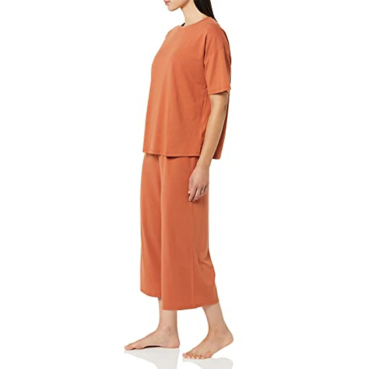 Amazon Essentials Women's Knit Jersey Pajama Set, Terracotta, X-Small
