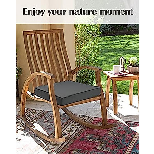 WHIZMIA Patio Chair Cushion for Outdoor Furniture 19x19x4 Inch, Waterproof Outdoor Seat Cushions for Patio Furniture, Garden Sofa Couch Chair Cushions with Ties, Set of 2, Dark Gray