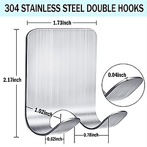 KOFANI Razor Holder for Shower, 4 Pack Stainless Steel Razor Holder Hooks, Waterproof Self-Adhesive Shaver Holder Hanger Hooks for Bathroom Kitchen to Organize Loofah Robe Towel Plug Coat