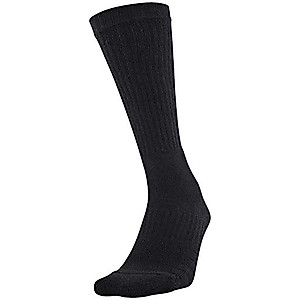 Under Armour Adult Training Cotton Crew Socks, Multipairs , Black (6-Pairs) , Large