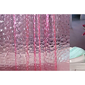 Adwaita Newest Design 3D Bubbles Shower Curtain Liner, No Odors,Eco Friendly(Pink)