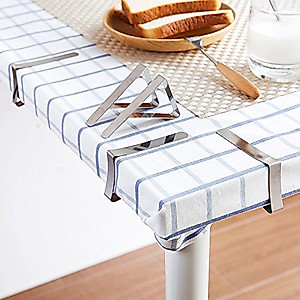 Alamic Tablecloth Clips, Picnic Table Clips, Table Cloth Cover Clamp for Picnic Tables Stainless Steel Picnic Table Cloth Holders Table Cover Clips Clamps - 12 Pack