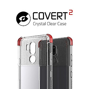 Ghostek Covert Hybrid Bumper Case Gel Corners Designed for LG G7 ThinQ - Red