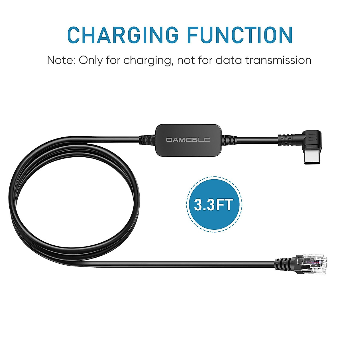 Valentine One V1 Gen 2 Radar Detector Power Replacement Cable, USB C Plug to RJ11 Plug, no PD Fast Charging Function, only Power Supply (RJ11-1M)