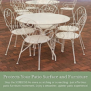 Sunnliand Patio 1-1/4" Deluxe Wrought Iron Chair Glides, Protect Your Outdoor Furniture, Chair Leg Floor Protectors, Plastic Floor Protector, Round, Pack of 25, White