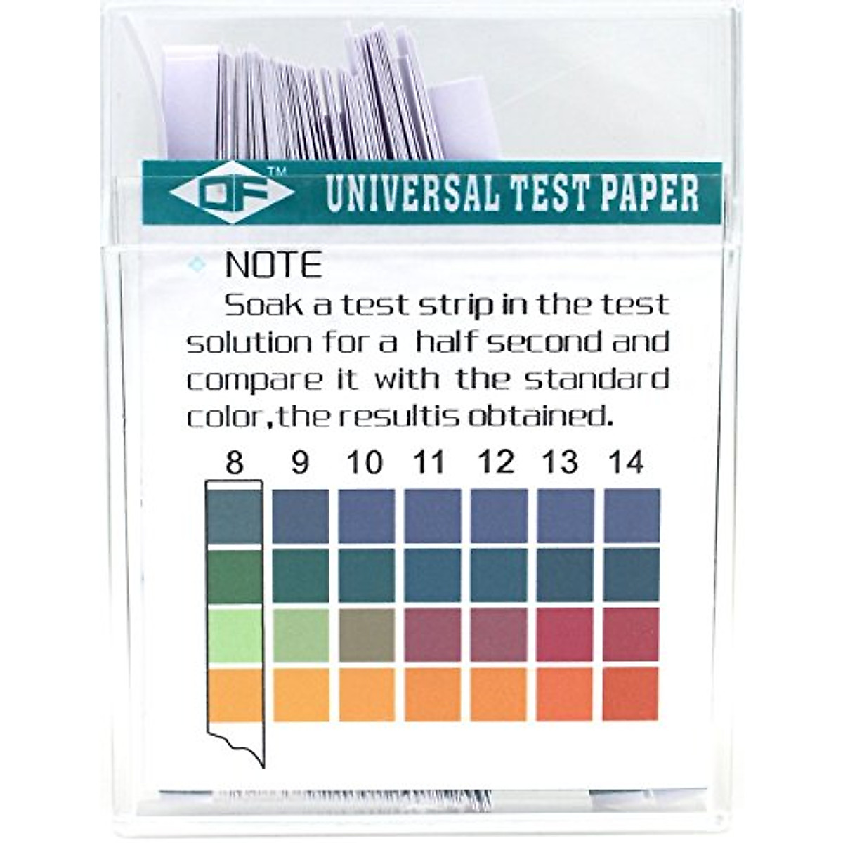 BIPEE Plastic pH Test Strips, Universal Application (pH 0~14), 100 Strips