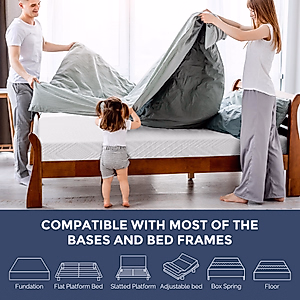 IULULU Full Mattress, 10 Inch Memory Foam Mattresses in a Box Medium Feeling, Bamboo Charcoal Gel Infused Bed in a Box with Fabric Cover, Made in USA, CertiPUR-US Certified, White,JI-SOFT-10F