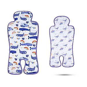 Gel Car Seat Cooler Pad,1 Pack Double Sides-Universal Baby Stroller Ice Cushion Mat,Summer cooling Seat Liner,Multifunctional Suitable for Baby Dining Chair,Child Safety Seat(Whale + Blue Dinosaur)