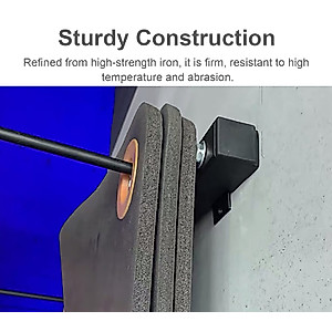 Yoga Mat Holder Black Wall Mount Yoga Mat Rack with Punch Tool, Modern Large Capacity Yoga Mat Holder for Gym/Fitness Class/Home/Yoga Studio, Heavy Duty Load 40 Kg