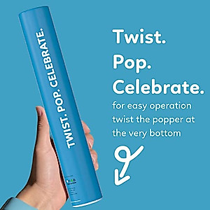 2 Pack Confetti Cannon Confetti Poppers | Biodegradable Blue Confetti | TUR Party Supplies | Launches Up to 25ft | Giant (12 in) | Party Poppers for Graduation, Birthdays, Weddings, and Memorial Day