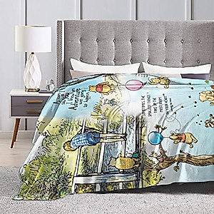 Iasiti Cute Blanket Cartoon Flannel Fleece Throw Blankets Best Friend Super Soft Cozy Warm Plush Bedding Boys Girls Bedroom (50X40Inch, Color 2)
