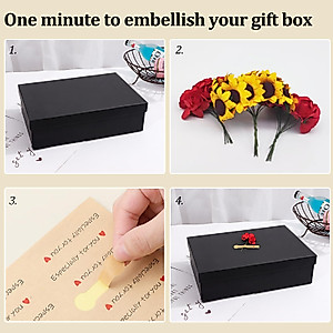 Giftilious Black Gift Boxes, a Set of 5 Gift Boxes with Lids for Presents, Pre-Wrapped Boxes for Gifts, Sturdy Present Box for Christmas, Birthdays, Anniversaries, Festivals or Special Celebration