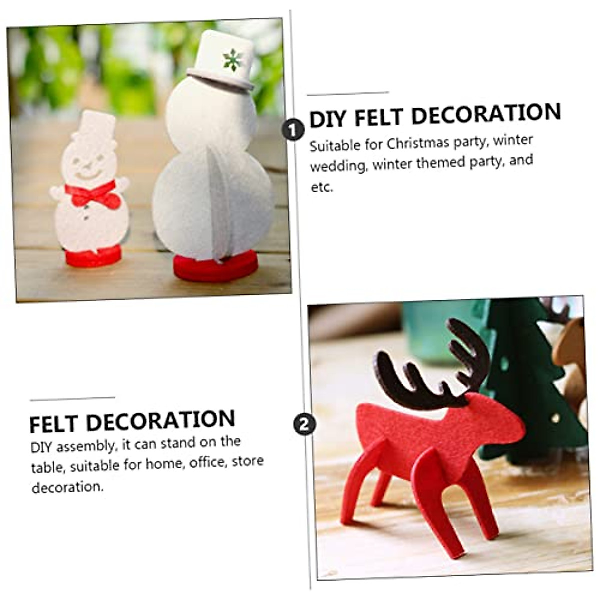BESTOYARD 4pcs Christmas Felt Ornaments Mini Reindeer Model Christmas Tabletop Sign Christmas Felt Decor Holiday Centerpiece dseer Figurine sttue Desktop Mini Snowman Collection Elk