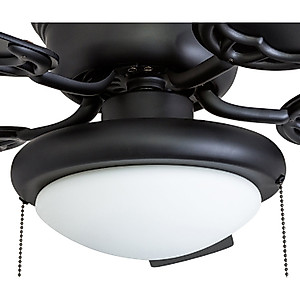 Portage Bay 50251 Hugger 52" Matte Black West Hill Ceiling Fan with Bowl Light Kit