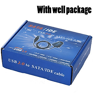 Warmstor SATA/PATA/IDE Hard Drive to USB 2.0 Adapter Converter Cable for 2.5" 3.5" Hard Disk HDD SSD with External AC Power Supply, Compatible with All Computer System PC Desktop Laptop