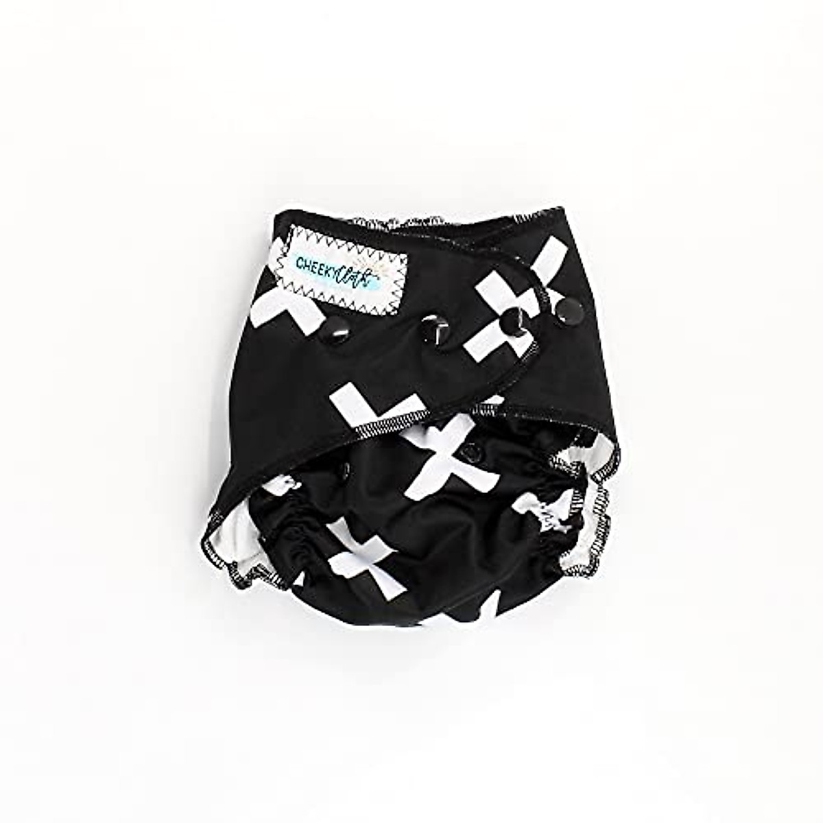 Cheeky Cloth One Size Reusable Swim Diaper (Black w/White X)