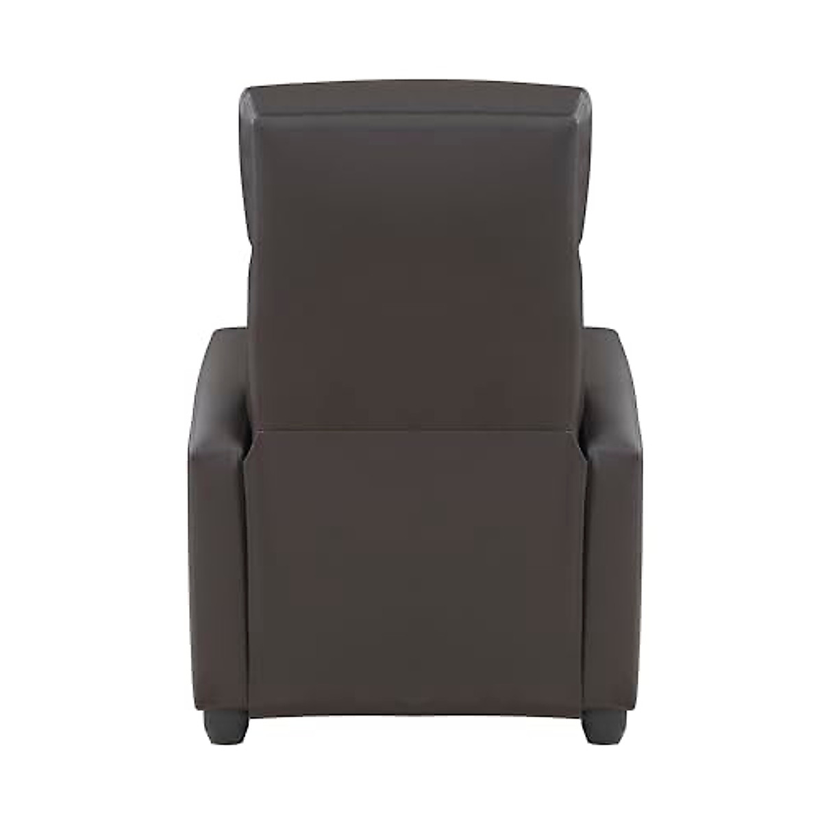 Lexicon Barbal 27" W Faux Leather Push Back Recliner Chair, Dark Brown