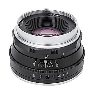 Camera Lens Portable Mirrorless Camera Lens 25mm F1.8 Multi-Layer Coating Mirrorless Camera Lens EF-M/EOSM Mount for Canon M2/M3/M5/M6/M10/M100/M50(Black)