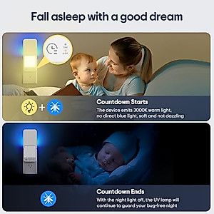 Fruit Fly Traps for Indoors, 2 in 1 Plug in Flying Insect Trap with LED Night Light and UV Attractant, Fly Traps Indoor for Home Fruit Fly Killer (1 Device & 6 Glue Cards) WH