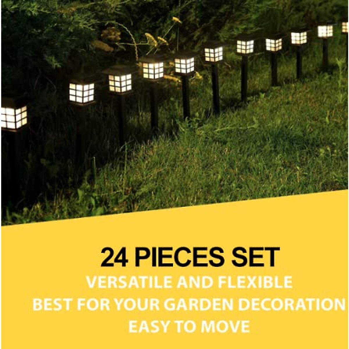 Zone Tech Outdoor Solar Powered Light – LED 24 Pack Bright Premium Quality Rain-Proof Walkway Path Patio Yard Lawn Garden LED Lamp (24 Pieces)