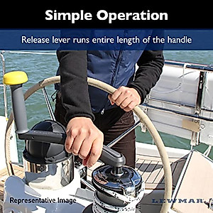 Lewmar 10" One Touch Aluminum Winch Powergrip Handle – Lightweight, Corrosion-Resistant, Marine-Grade Alloy, one-Touch Lock-in Winch Handle with Ball Bearing Grip, Three-Year Warranty