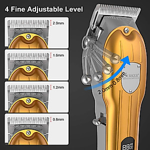 SURKER Mens Hair Clipper Professional Hair Trimmer Barber Clipper Set Beard Trimmer Cordless Hair Cutting Grooming Kit LED Display USB Rechargeable