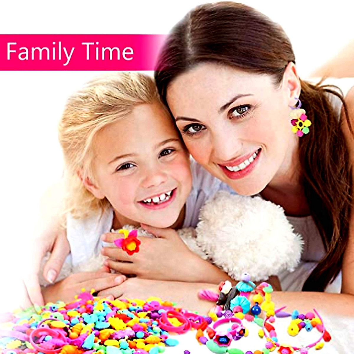 FANIMETO Pop Snap Beads,Birthday for 5-12 Year Old Girls,Arts and Crafts Toys for Girl Age4-8,DIY Jewelry Kit for Making Bracelets,Necklace,Creative Educational Toys(600pcs)