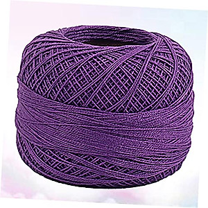 Ciieeo 1 Roll Yarn Wool Yarn Purple Yarn Hand Knitting Yarn Cotton Linen Yarn Cotton Warp Thread Crochet Yarn Cotton Yarn to Weave Purple Cotton Ball Cotton Blend Sock Yarn