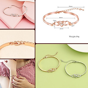 beemean Daughter Infinity Bracelet Infinity Love Heart Bracelet for Daughter-in-Law Bracelet with Inspirational Message Card Adjustable Length Bangle Bracelets(daughter)