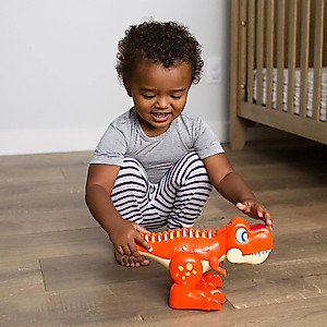 Baby Dinosaur Musical Toys 6-12-18 Months，Toddler Music Dinosaur Toy, Animal Push Toys for Toddlers 1-3, 26 Key Light and Sound Toys