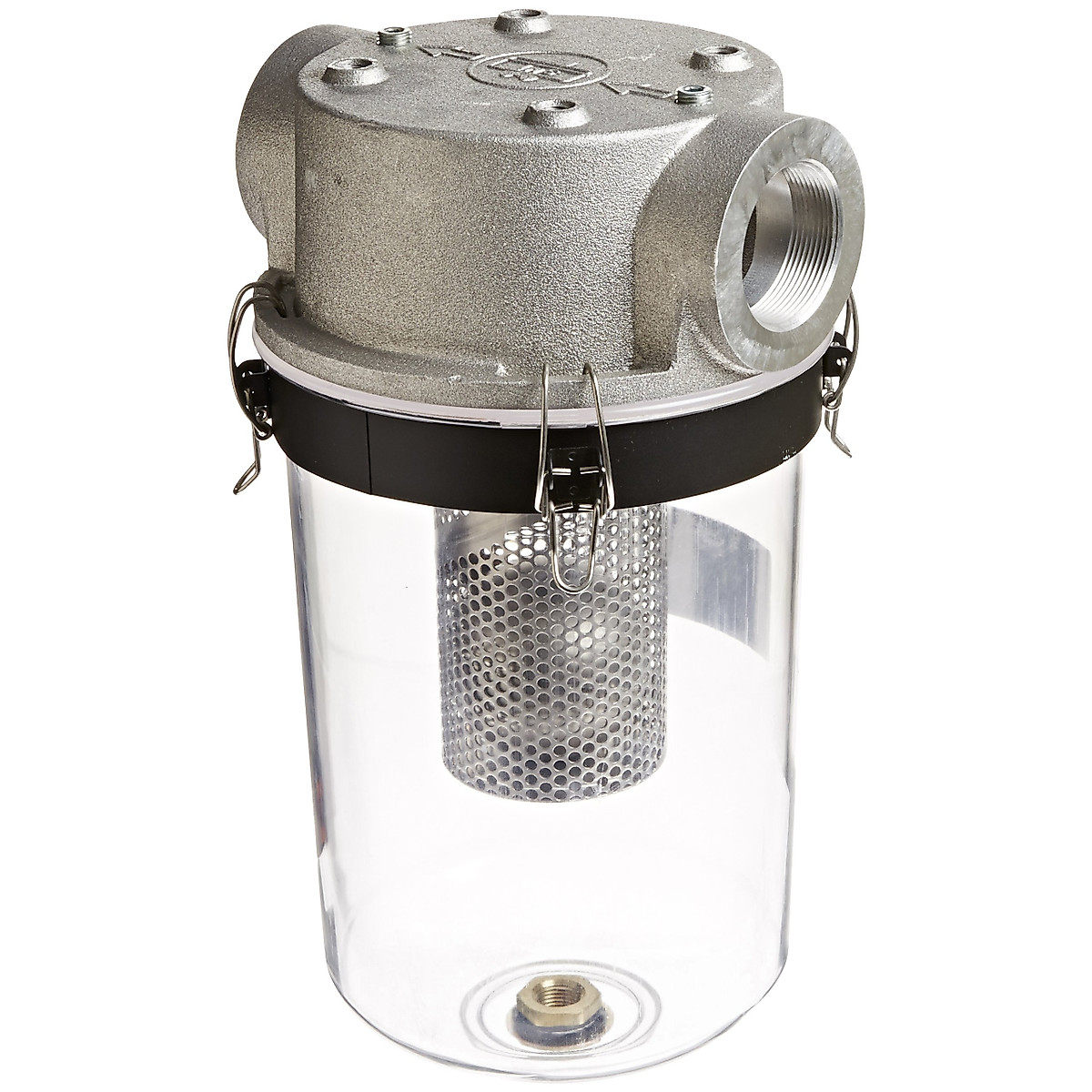 Solberg STS-200C™ Inlet See Through Liquid Separator Vacuum Pump Air Filter, 2" FPT Inlet/Outlet, 16-1/4" Height, 9" Diameter, 175 SCFM, Made in the USA