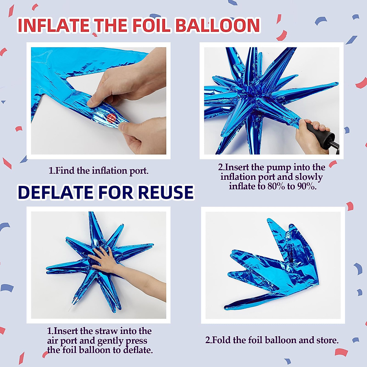 Red White and Blue Balloons Garland Arch Kit, 5 10 12 18 inch Red White Blue Confetti Latex Balloons for 4th of July Graduation Baseball Birthday Party Decorations